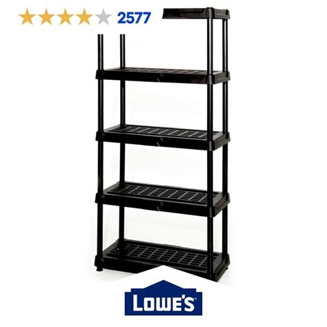 Project Source 36 In W X 18 In D X 72 In H 5 Tier Heavy Duty Plastic Utility In Black 339946