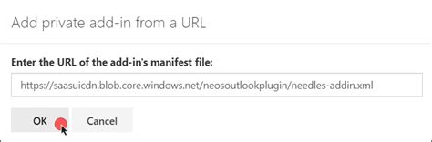 Neos Outlook Web Addin
