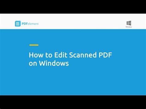 How To Edit Scanned PDF On Windows YouTube