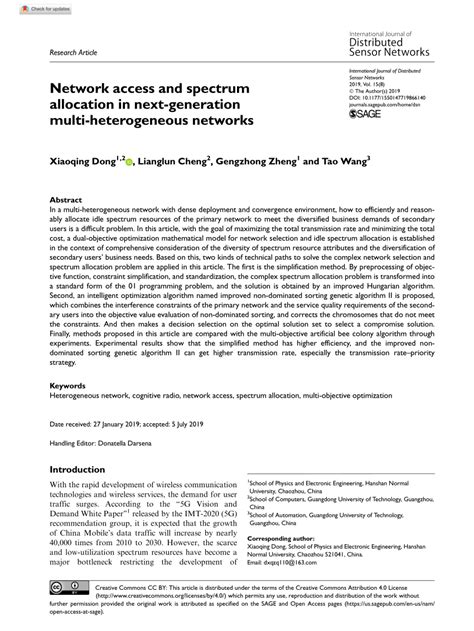 Pdf Network Access And Spectrum Allocation In Next Generation Multi