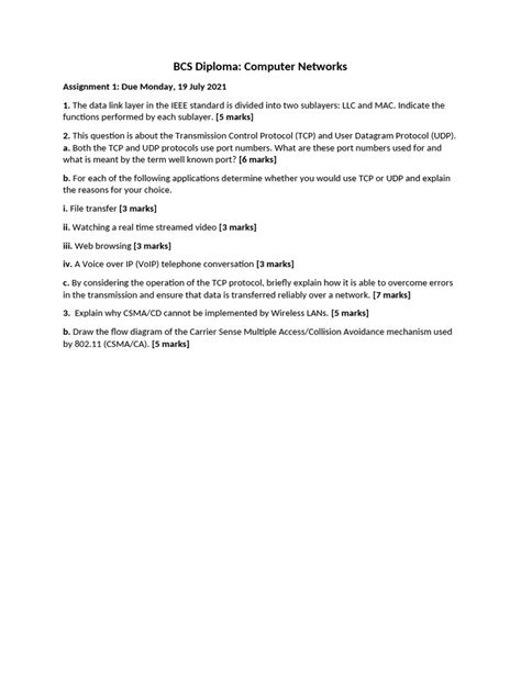 Computer Networks Assignment 1 Pdf