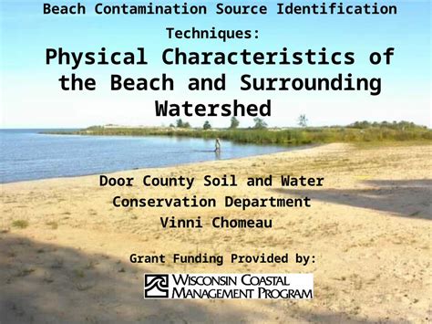 Ppt Beach Contamination Source Identification Techniques Physical Characteristics Of The