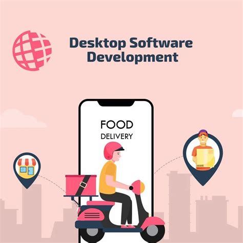 English Onle Food Delivery App Development Service Counter Decoration