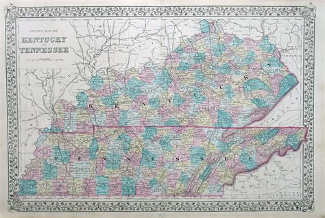 County Map Of Kentucky And Tennessee The Old Map Gallery