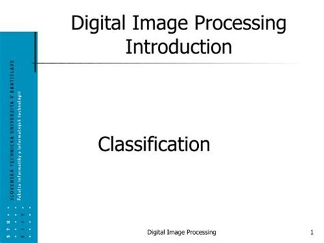 Digital Image Processing Lecture Classifikationpdf
