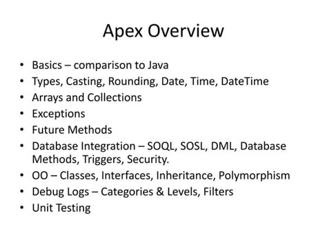 Sfdc Introduction To Apex Ppt
