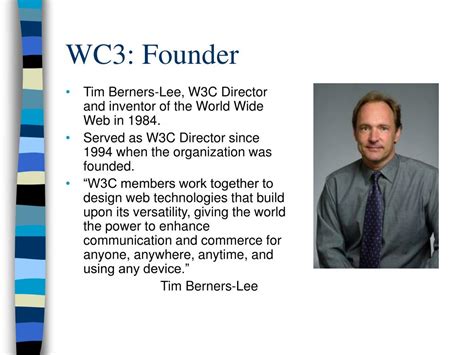 PPT World Wide Web Consortium W3C PowerPoint Presentation Free