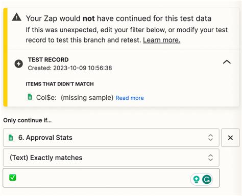 Your Zap Would Not Have Continued For This Test Data If This Was Unexpected Edit Or Modify