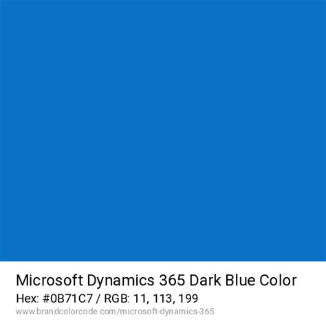 Microsoft Dynamics 365 Brand Color Codes