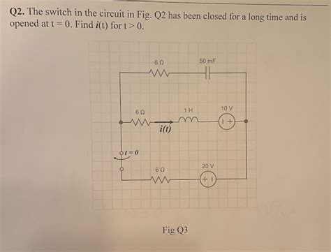 Solved Q The Switch In The Circuit In Fig Q Has Been Chegg Com
