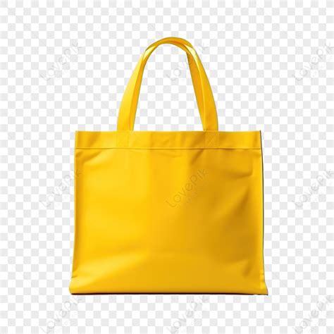 모형용 클리핑 패스를 사용하여 격리된 노란색 패브릭 가방캔버스시장 Png 일러스트 무료 다운로드 Lovepik