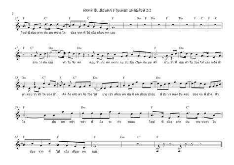 โน้ตคีย์บอร์ดเพื่อการศึกษา โน้ตเพลงฝนเดือนหก F รุ่งเพชร แหลมสิงห์