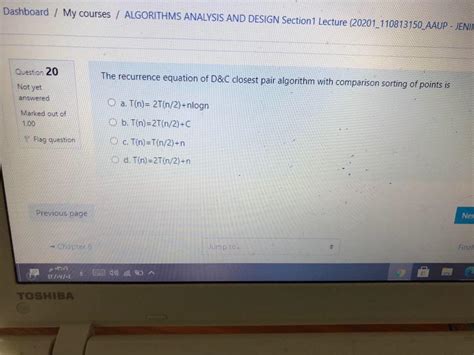 Solved Dashboard My Courses Algorithms Analysis And
