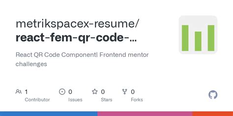 Github Metrikspacex Resumereact Fem Qr Code Component React Qr Code