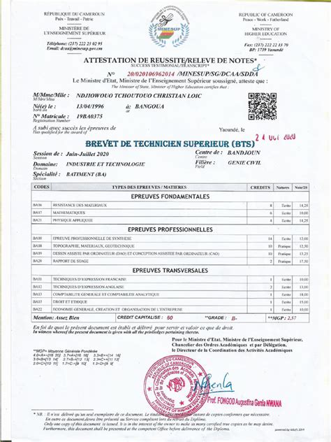 Releve De Notes Bts Pdf