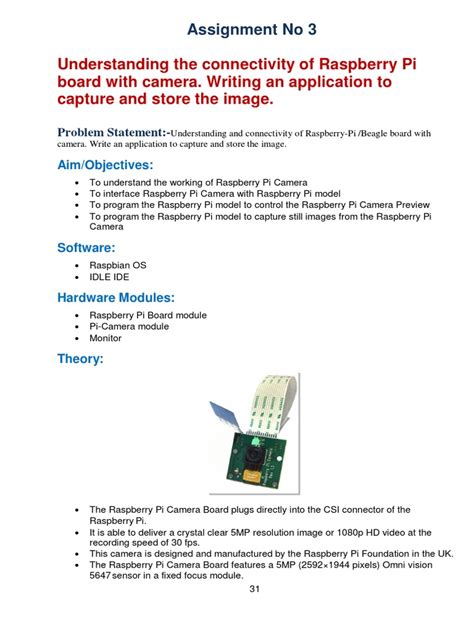 Lp I Iotes Assignment No 3 Pdf Raspberry Pi Camera