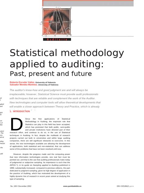 Statistical Methodology Applied To Audit Pdf Pdf Statistics Sample Size Determination