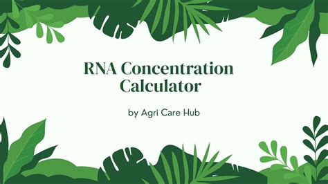 Rna Concentration Calculator For Accurate Quantification