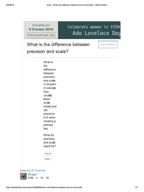 Precision Vs Scale Base De Datos Oracle Pl Sql Pdf