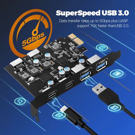Mua 6 Ports USB PCIE Card 2X Type E Adapter 2X USB 3 0 C 2X USB A PCI Express USB Cards PC