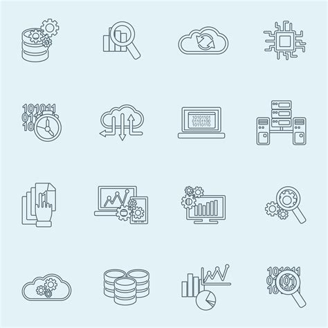 Database Analytics Icons Outline 444188 Vector Art At Vecteezy