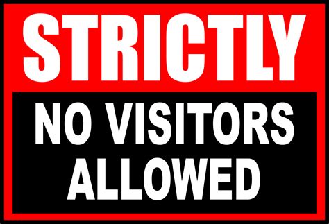 SIGN STRICTLY NO VISITORS ALLOWED COLORS PVC TYPE OR PLASTIC LAMINATED WATERPROOF Lazada PH