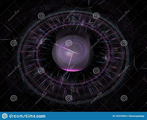 Futuristic Modern Clock Watch Abstract Fractal Surreal Unusual Abstract Texture Pattern Fractal
