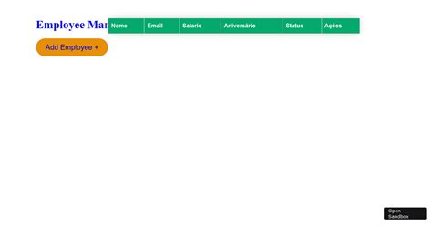 Employee Management Codesandbox