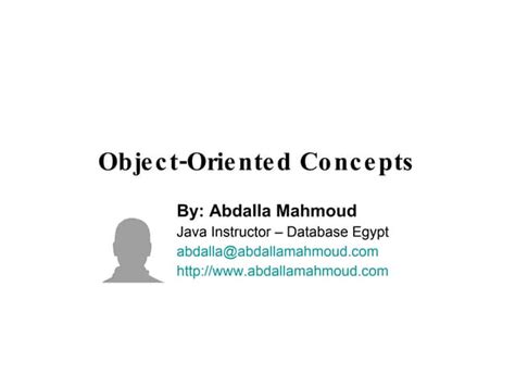 Object Oriented Concepts Ppt