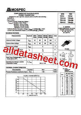 TIP42 Datasheet PDF Mospec Semiconductor