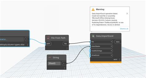 data lmportexcel node doesn t work properly dynamo dynamo