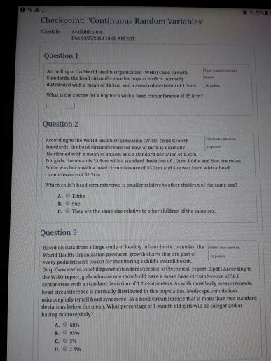 Solved Checkpoint Continuous Random Variables Schedule