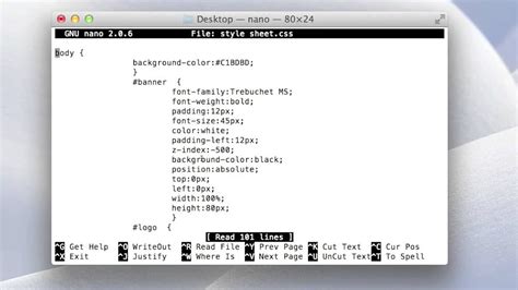 Terminal Lesson 16 Edit Any Text File With The Terminal Youtube