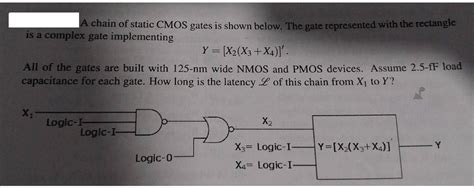 Solved A Chain Of Static Cmos Gates Is Shown Below The Gate Represented With The Rectangle Is