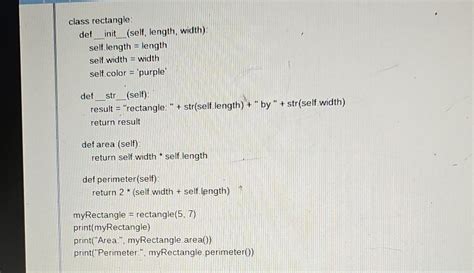 solved class rectangle def init self ﻿length