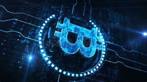 Bitcoin Blockchain Crypto Currency Symbol Digital Concept Vertical Loop