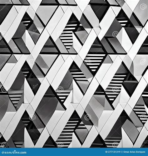A Bold Pattern Of Black And White Triangles Intersecting At Sharp Angles5 Generative Ai Stock