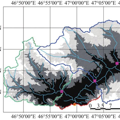Gheshlagh Watershed Along With Hydrometric Stations Rain Gauges River
