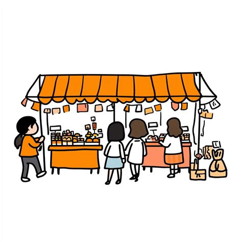 カラフルなバザーのイラスト展覧会のフリー素材イラスト 無料イラスト・フリー素材ならnovastock
