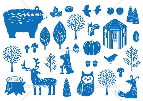 秋セット 秋の動物たち イラスト素材 6078148 フォトライブラリー photolibrary