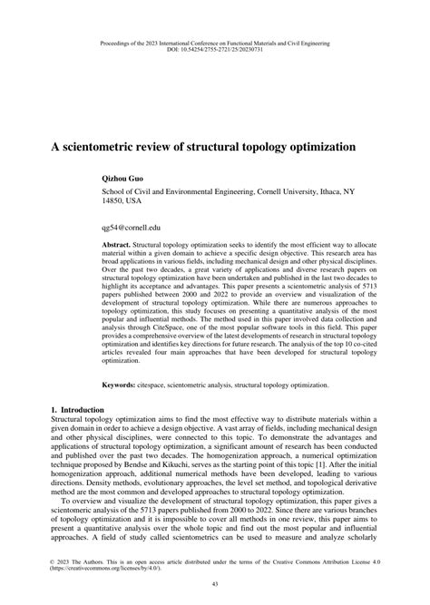 Pdf A Scientometric Review Of Structural Topology Optimization