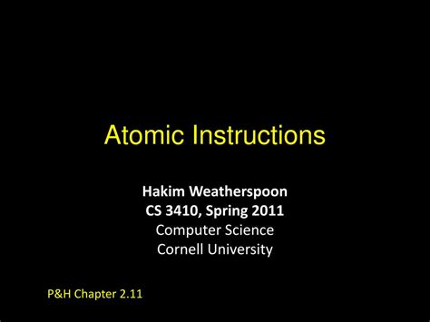 ppt hardware support for synchronization atomic instructions and