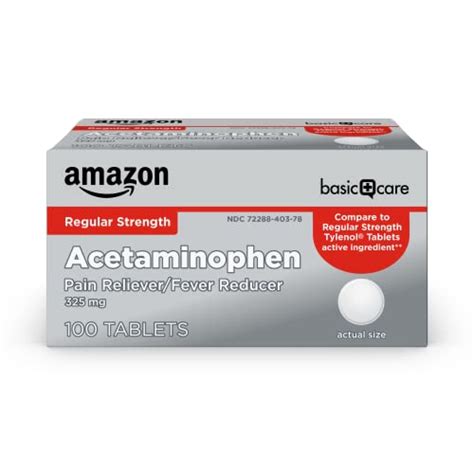 Amazon Basic Care Pain Relief Acetaminophen Tablets 325 Mg Regular