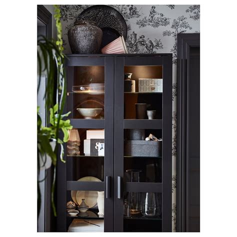 Brimnes Glass Door Cabinet Black 31 1 2x74 3 4 Ikea Us