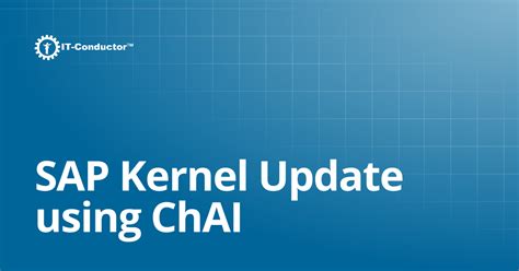 Sap Kernel Update Using Chai It Conductor Documentation