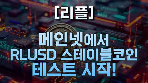 리플 메인넷에서 Rlusd 스테이블코인 테스트 시작 코인투자 매매기법 매매전략 리플 Xrp Sec소송 Etf