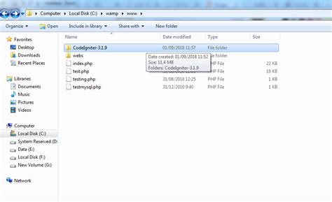 catatan kaki instalasi codeigniter dengan wamp