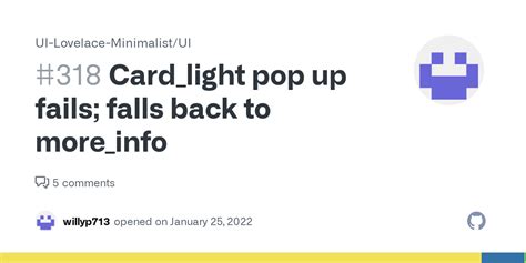 Card Light Pop Up Fails Falls Back To More Info Issue UI Lovelace Minimalist UI GitHub