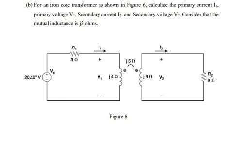 Solved B For An Iron Core Transformer As Shown In Figure Chegg