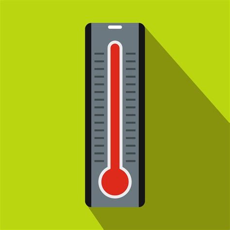 Premium Vector Thermometer Indicates Extremely High Temperature Icon In Flat Style On A Green